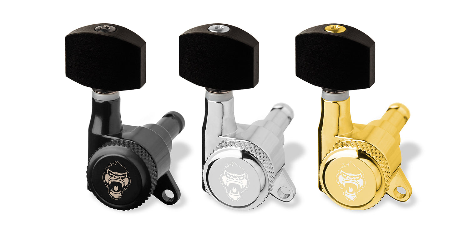 9-String Set Monkey Locks - Locking Tuners Wood Buttons – Guitar Monkey